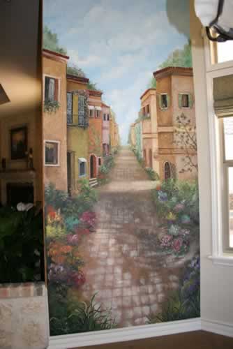 Faux Fireplace TX, Custom Mural Painting Texas, San Antonio Column Faux ...