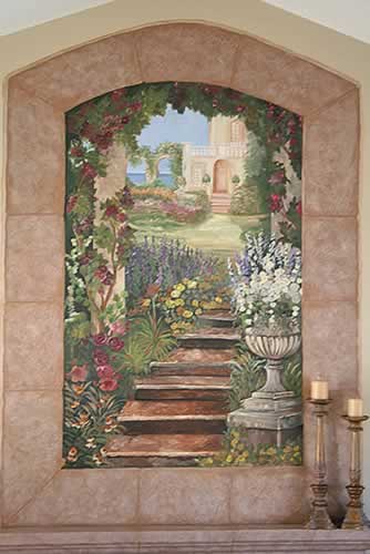 Faux Fireplace TX, Custom Mural Painting Texas, San Antonio Column Faux ...